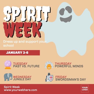 Free Editable Spirit Week Poster Templates