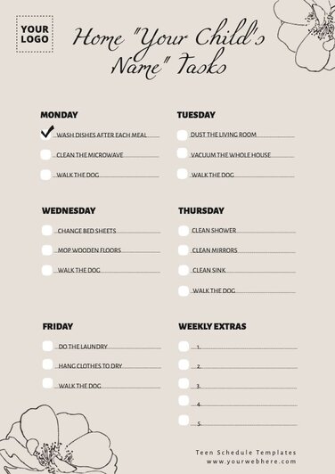 Create Posters with Rules for Teenagers at Home