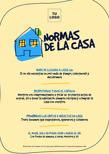 Carteles con Normas de Casa para Adolescentes
