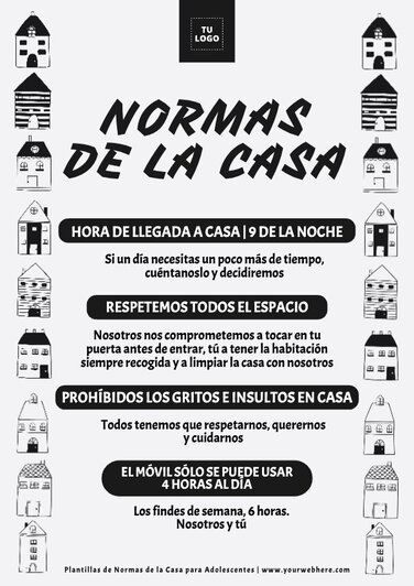 Carteles con Normas de Casa para Adolescentes