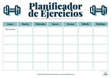 Plantillas de Calendario de Entrenamiento para imprimir