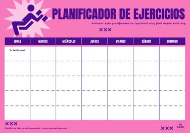 Plantillas de Calendario de Entrenamiento para imprimir
