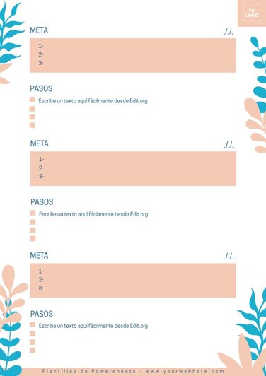 Crea un plan de acción de Metas Personales gratis