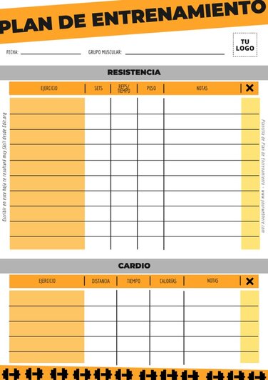 Plantillas de Calendario de Entrenamiento para imprimir