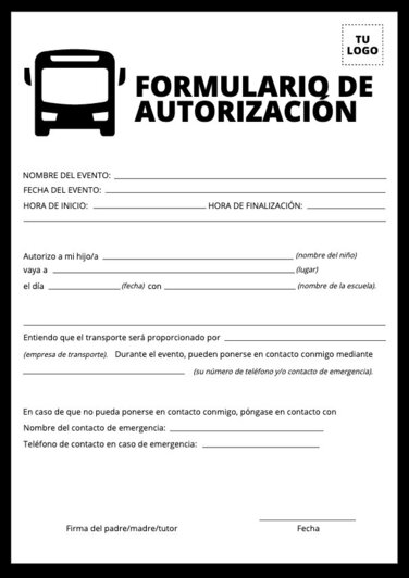 Plantillas de Autorizaciones gratis para escuelas