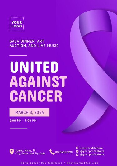 Editable World Cancer Day Poster Templates