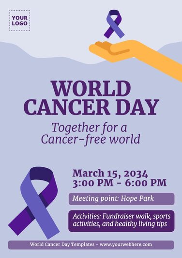 Editable World Cancer Day Poster Templates