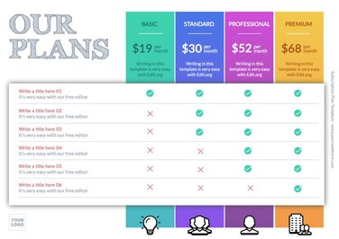 Free Pricing Table Templates to Download