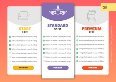 Free Pricing Table Templates to Download