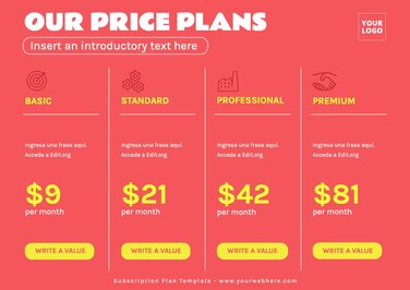 Free Pricing Table Templates to Download