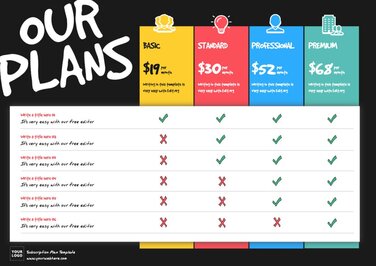 Free Pricing Table Templates to Download