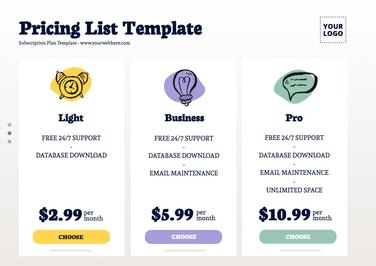 Free Pricing Table Templates to Download