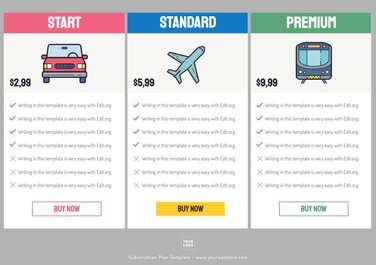 Free Pricing Table Templates to Download