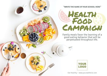 Editable Eat Healthy Poster Templates