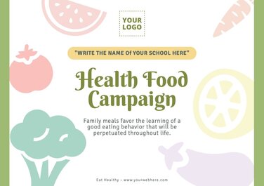 Editable Eat Healthy Poster Templates