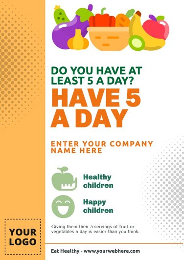 Editable Eat Healthy Poster Templates