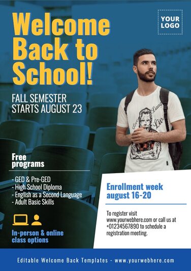 Create welcome back banners and posters for schools