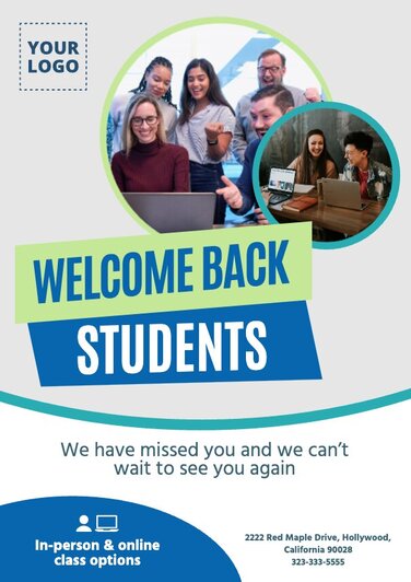 Create welcome back banners and posters for schools