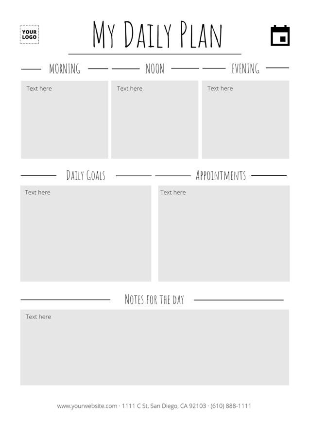 Daily Planners to Customize Online