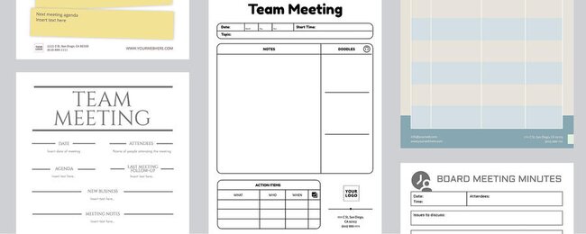 Meeting Minutes templates to edit online and print