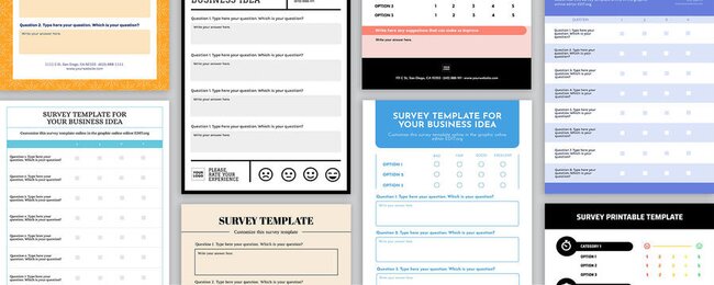 Printable survey editable templates