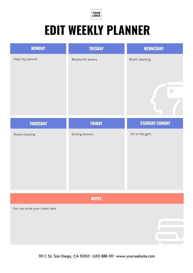 Free Online Weekly Planner Templates Free Online Weekly Planner Templates