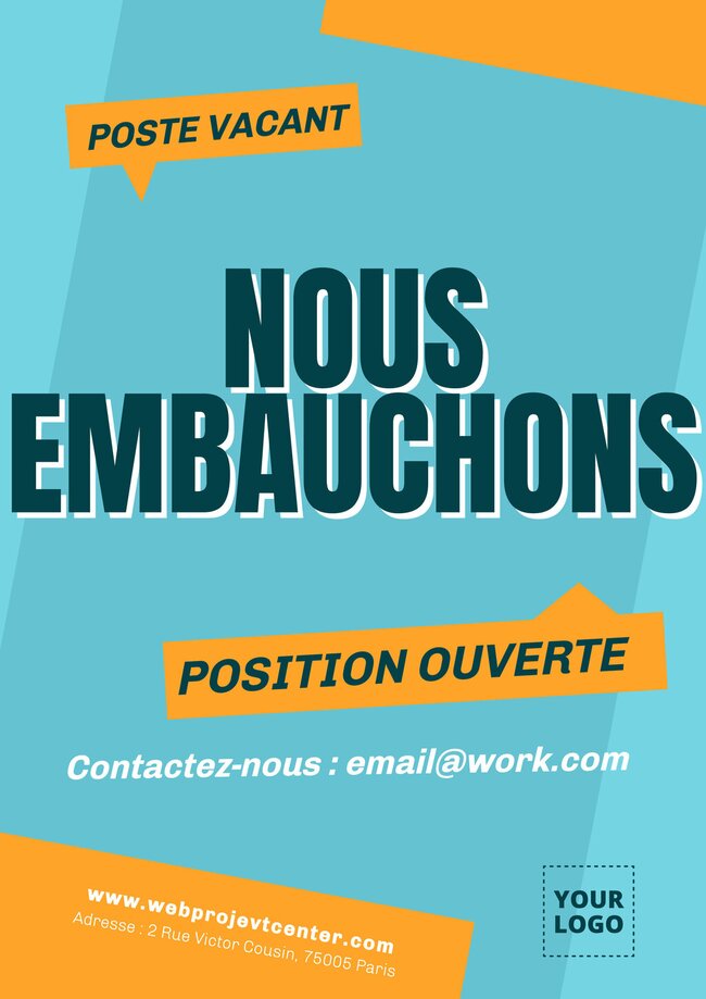 Modèles d'affiches Nous Embauchons à imprimer et à partager
