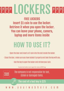 Printable locker room sign templates