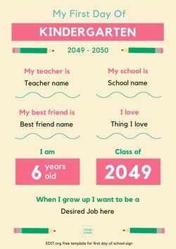 Printable First Day of School Templates