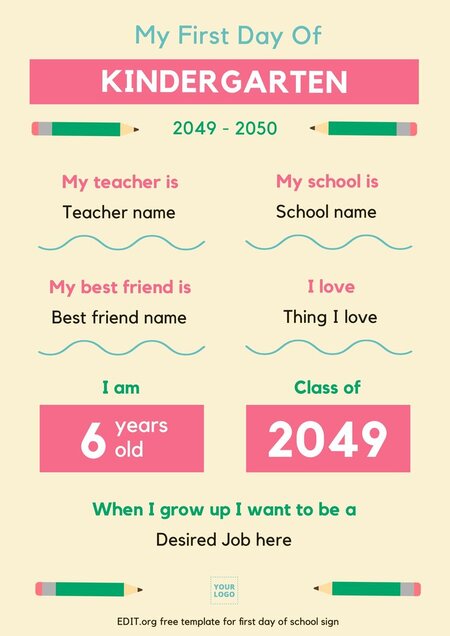 Printable First Day of School Templates