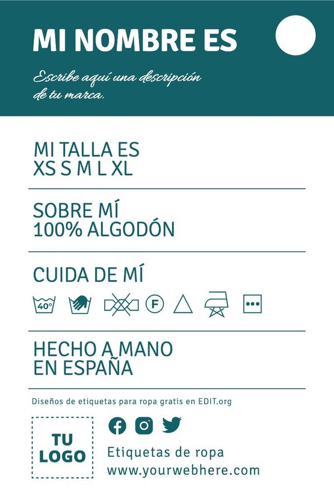 Plantillas para Etiquetas de Ropa gratis