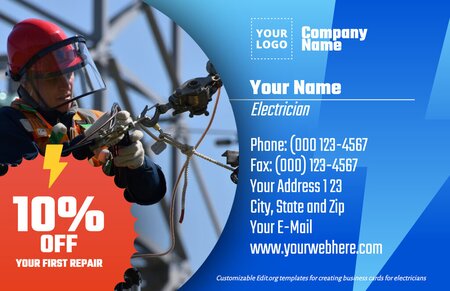 Free Electrician Business Cards and Posters