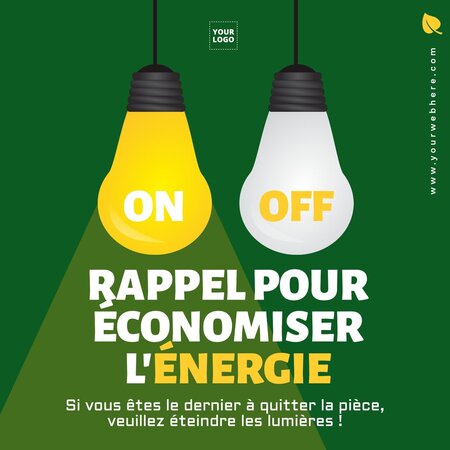 Personnalisez gratuitement des panneaux éteignez les lumières
