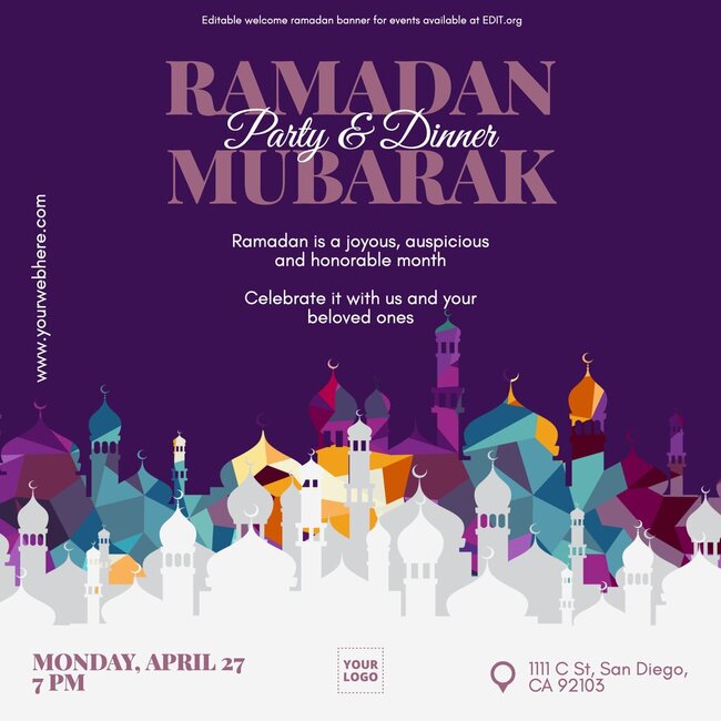 Customizable Ramadan Mubarak cards to print