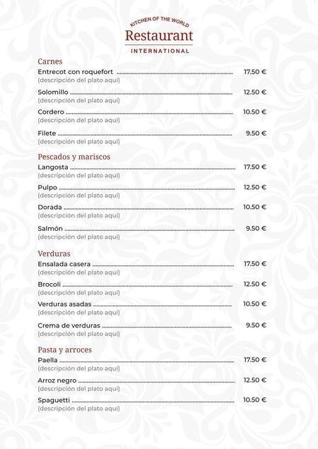 Crear menús de restaurante online gratis