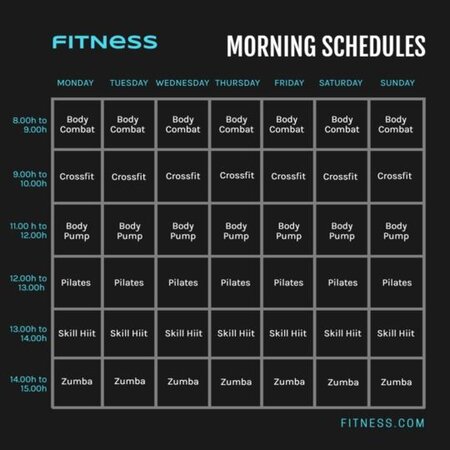Gym activities schedule online templates