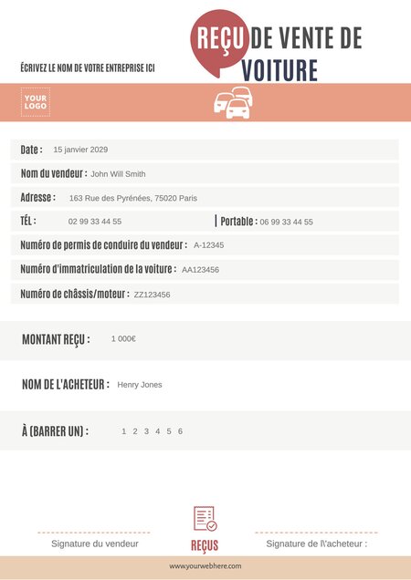 Créez un reçu pour votre entreprise avec des modèles éditables