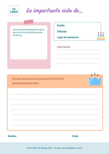 Plantillas para Biografias editables gratis
