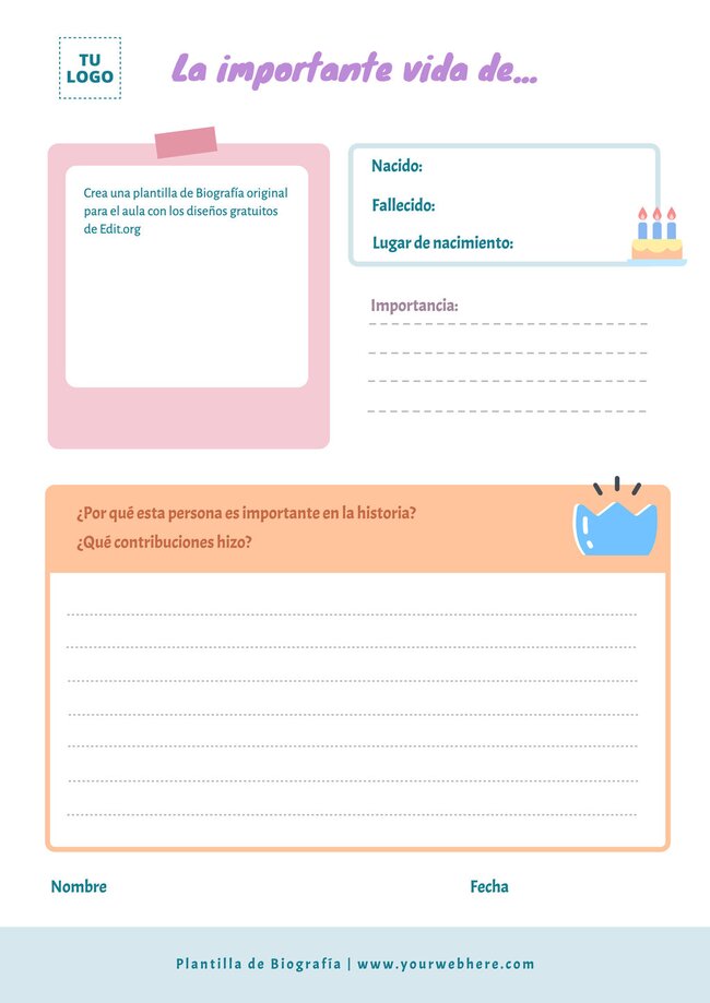 Plantillas para Biografias editables gratis