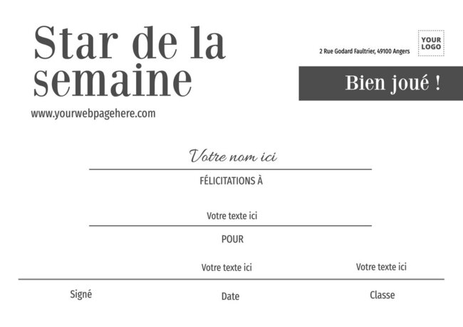 Modèles d'affiches gratuits de la star de la semaine