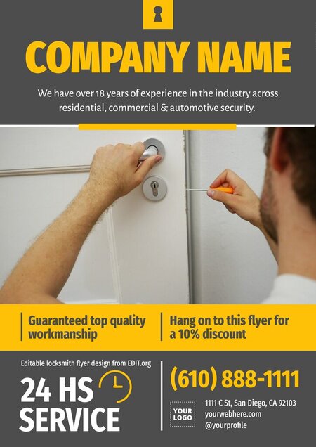 Templates for Locksmith business cards, ads, and coupons