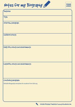 Free Editable Biography Templates