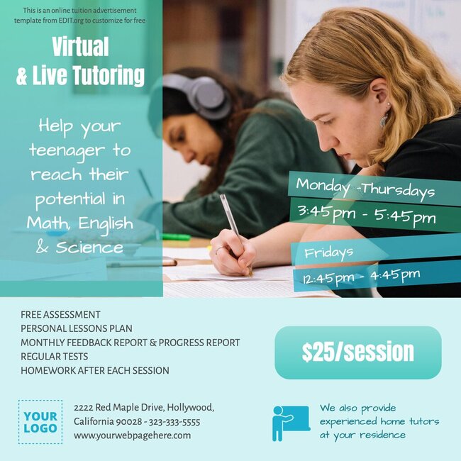 Tutoring flyer templates to edit online