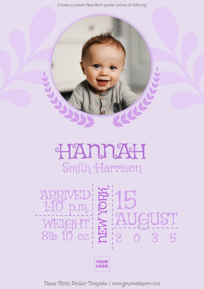 Create a custom Birth Poster online
