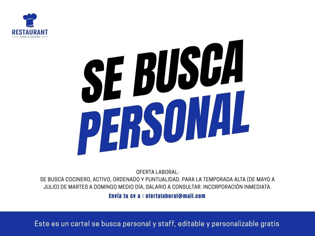 Crie cartazes de Procura-se Funcionários em um minuto