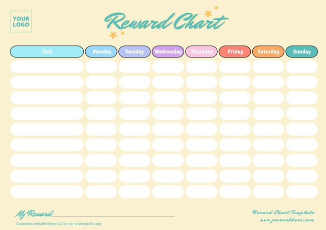 Free Editable Reward Chart Templates