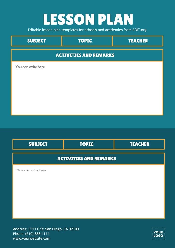 The Best 9 Free Preschool Lesson Plan Template Editable Learnbagiconic
