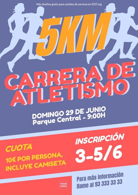 Plantillas personalizables para competiciones y clases de atletismo
