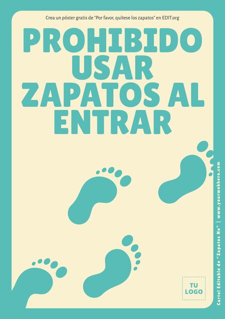 Personaliza un cartel de Quitarse los Zapatos Personaliza un cartel de Quitarse los Zapatos