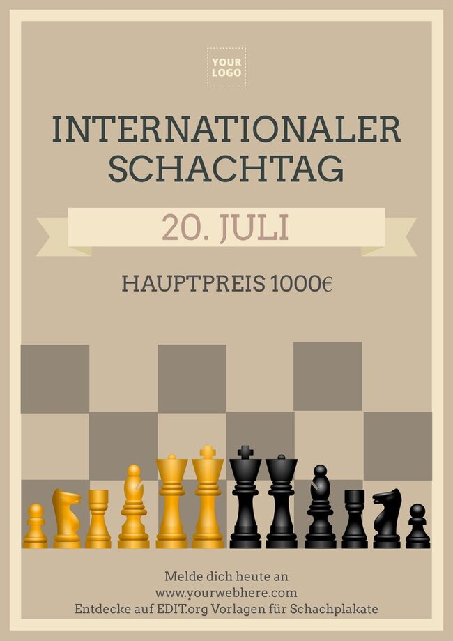 Editierbare Schach Poster & Banner Vorlagen
